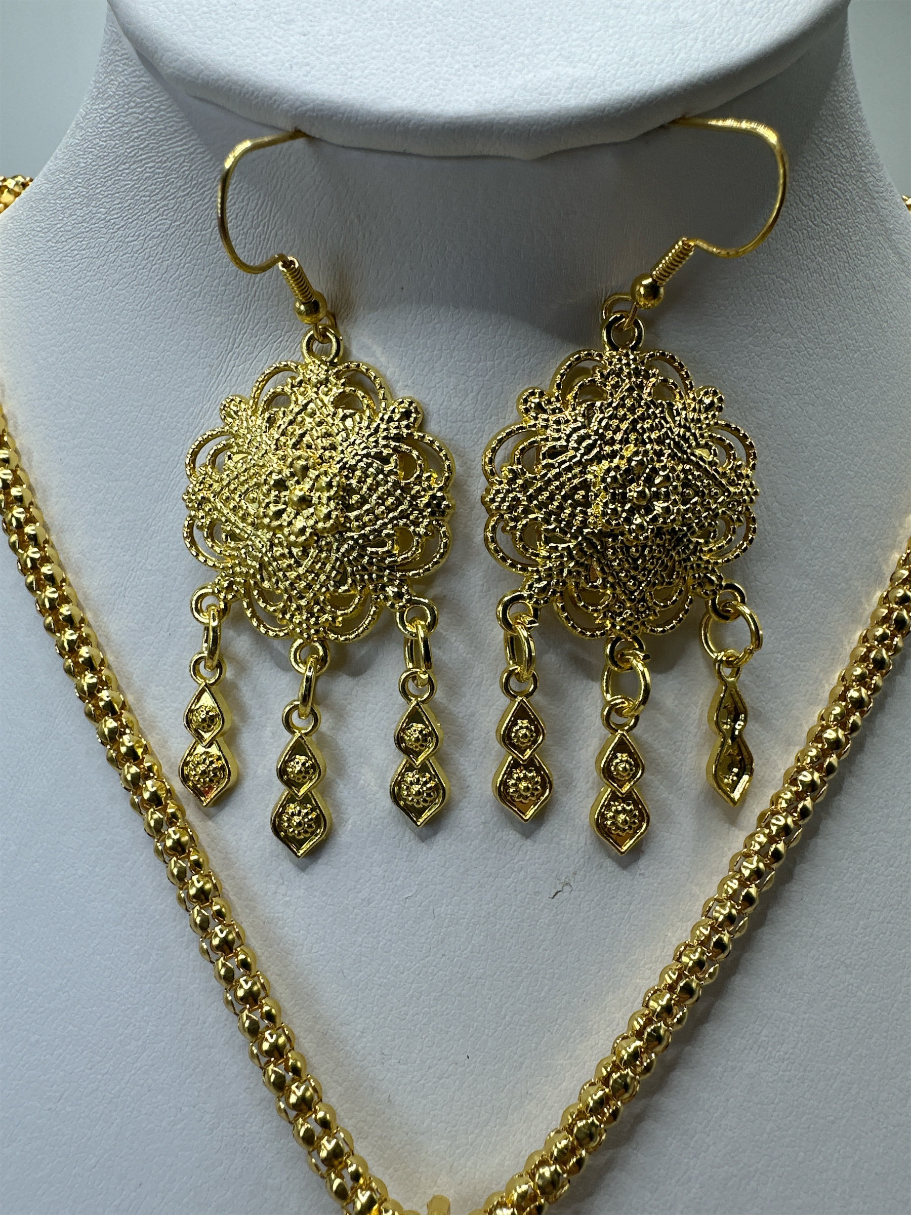 4-piece Lanna-style Thai Jewelry Set Gold-tone Wedding & Fashion ...