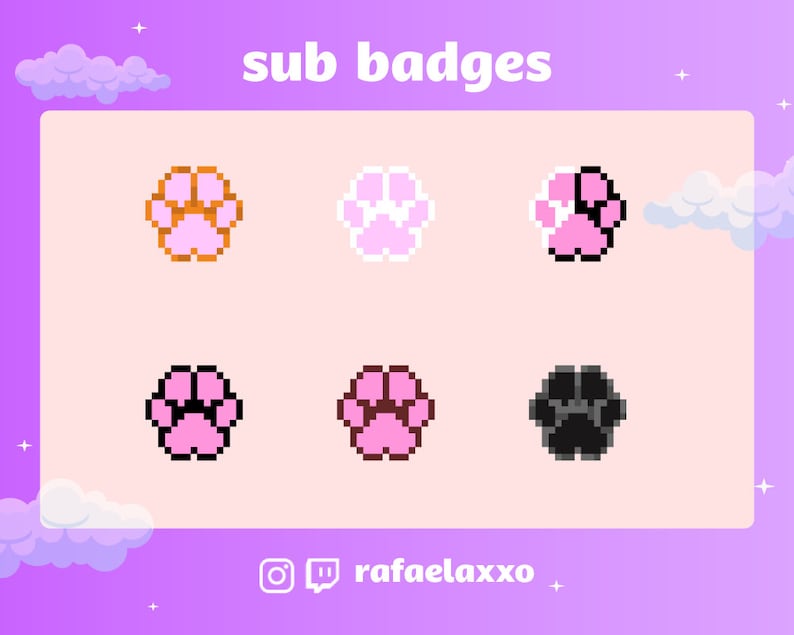 Cat Paw Pixel Art Channel Points Icon - Ready to Use for Twitch/discord ...