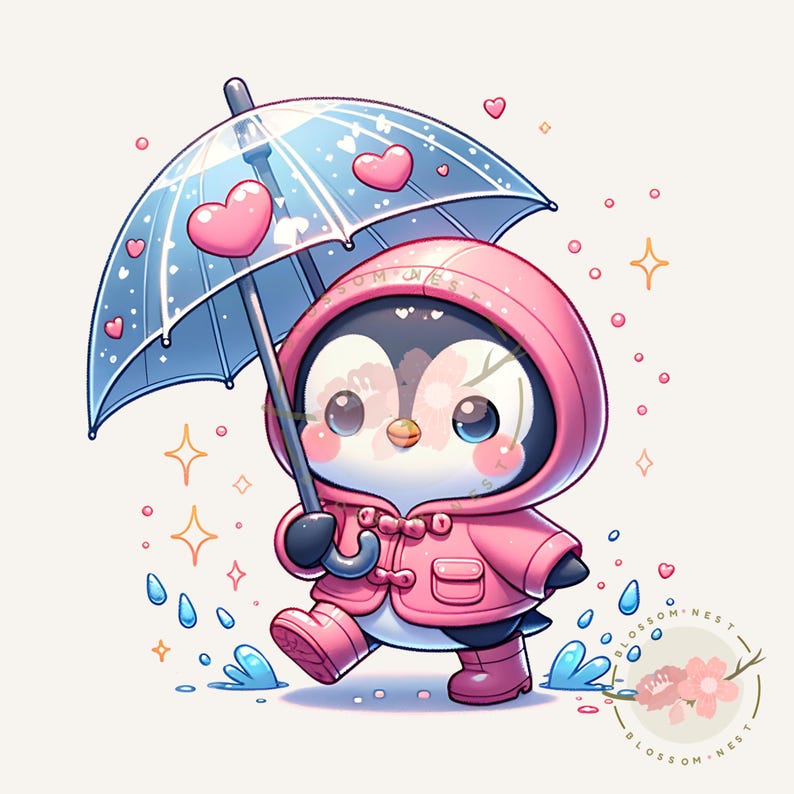 Kawaii Pink Penguin Png, Penguin Sticker, Kawaii Pink Animals, Cute ...