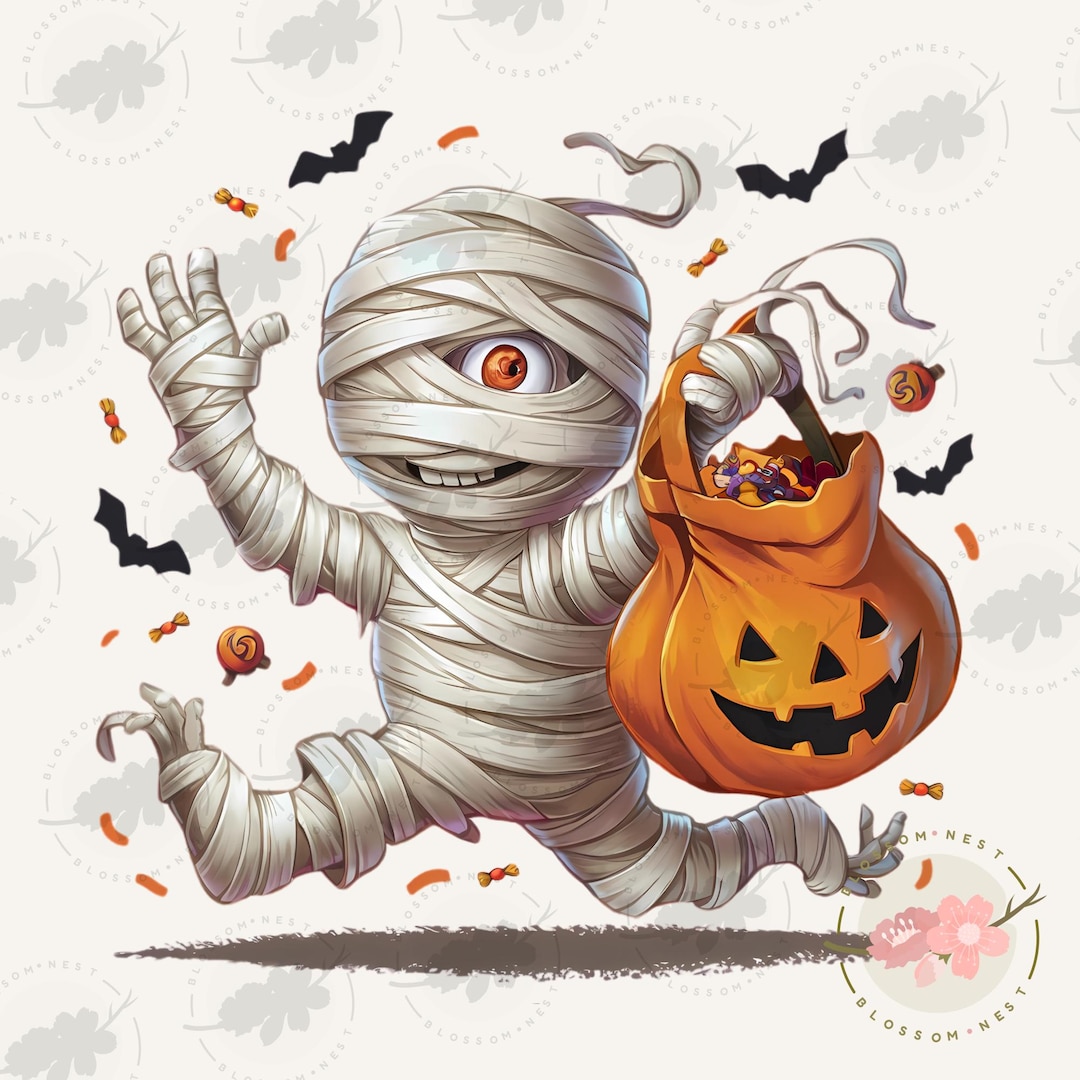 Halloween Mummy Png, Mummy Clipart, Retro Halloween Png, Spooky Season ...