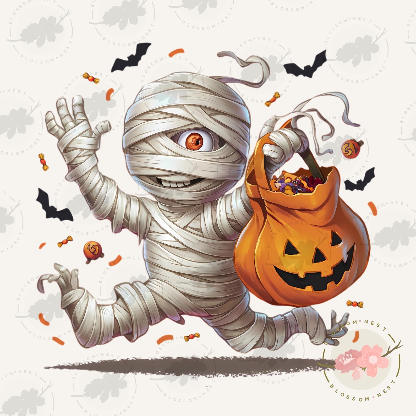 Halloween Mummy Png, Mummy Clipart, Retro Halloween Png, Spooky Season ...