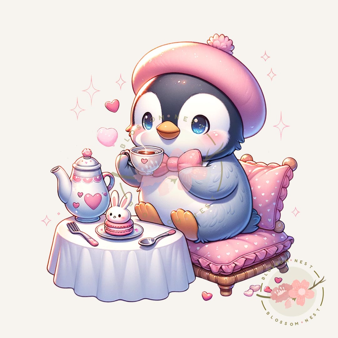 Kawaii Pink Penguin Png, Penguin Sticker, Kawaii Pink Animals, Cute ...