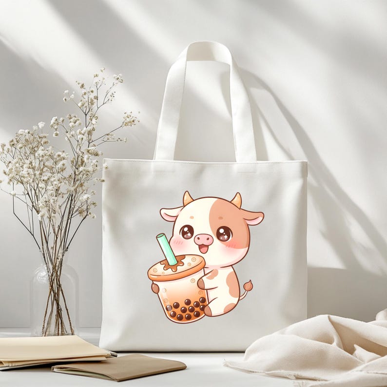 Kawaii Cow Coffee Caramel Boba Clipart PNG, Chibi Brown Cow Bubble Tea ...