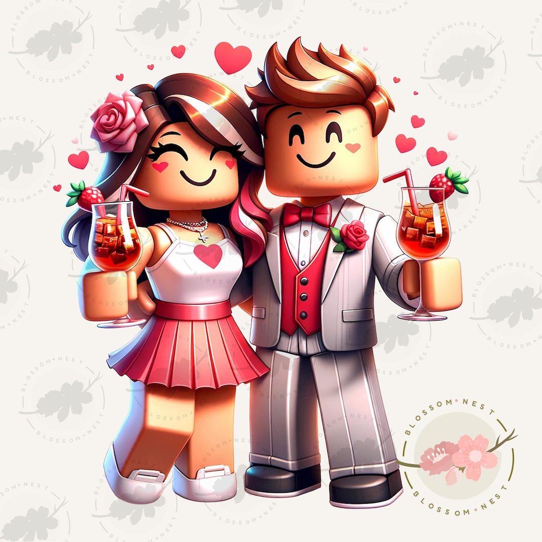 Roblox Couple Clipart PNG, Png Valentines Day Design, Trendy Valentine ...