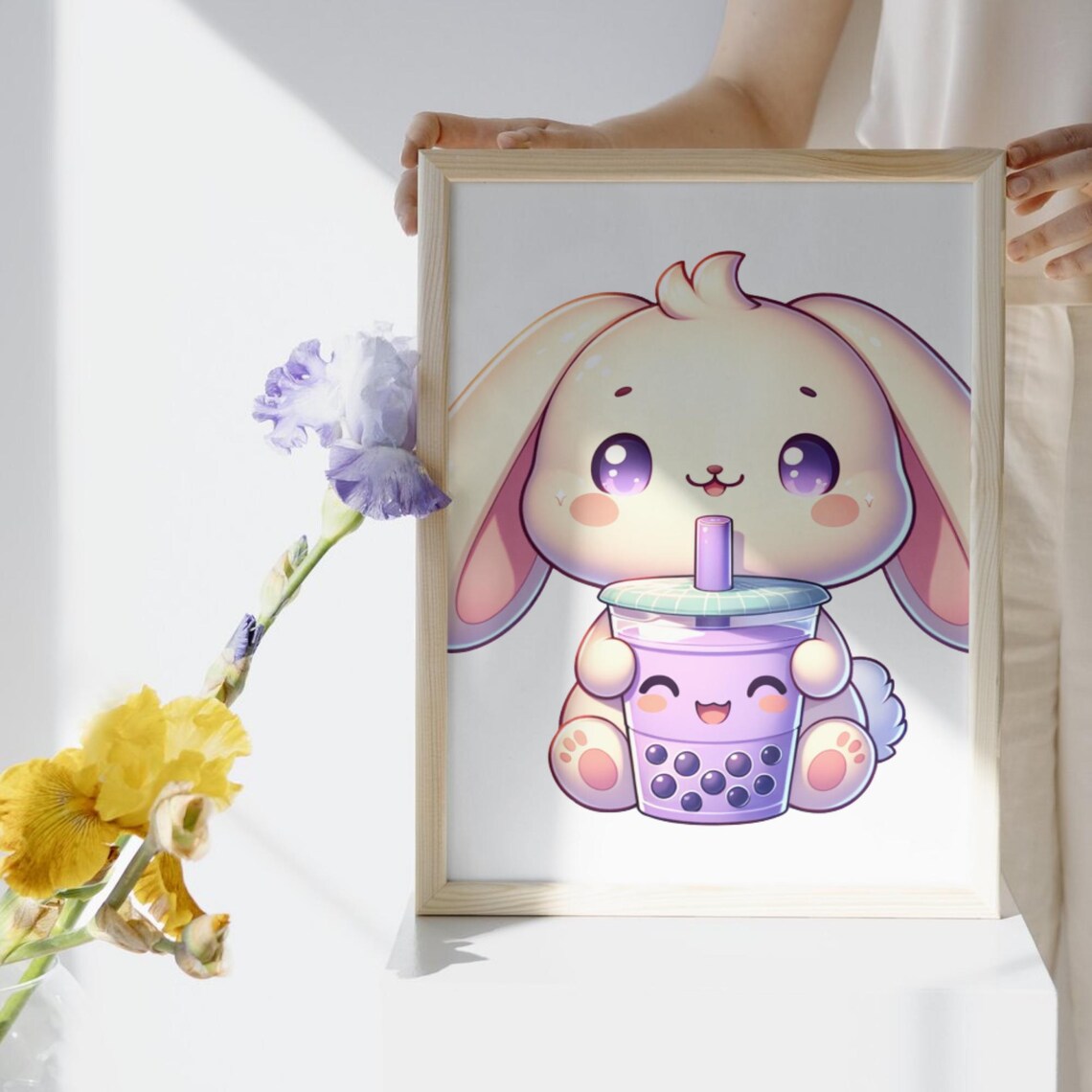 Bunny Drinking Bubble Tea Png, Kawaii Bunny Sticker, Bunny Png ...