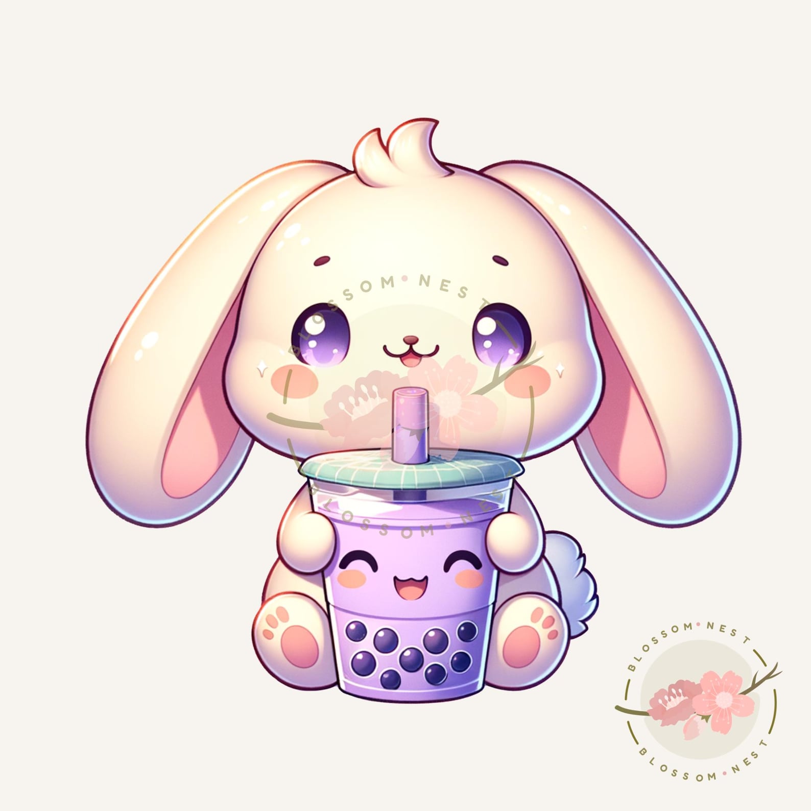 Bunny Drinking Bubble Tea Png, Kawaii Bunny Sticker, Bunny Png ...