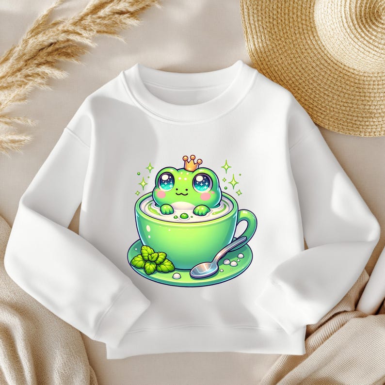 Kawaii Green Frog Prince Png, Cute Frog Prince Sticker, Sublimation ...