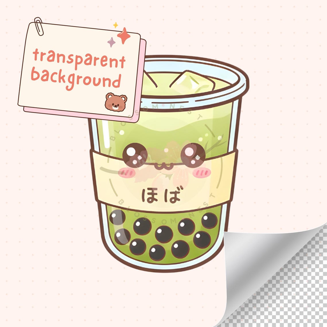 Kawaii Matcha Food Clipart Bundle PNG, Chibi Matcha Desserts, Cute ...
