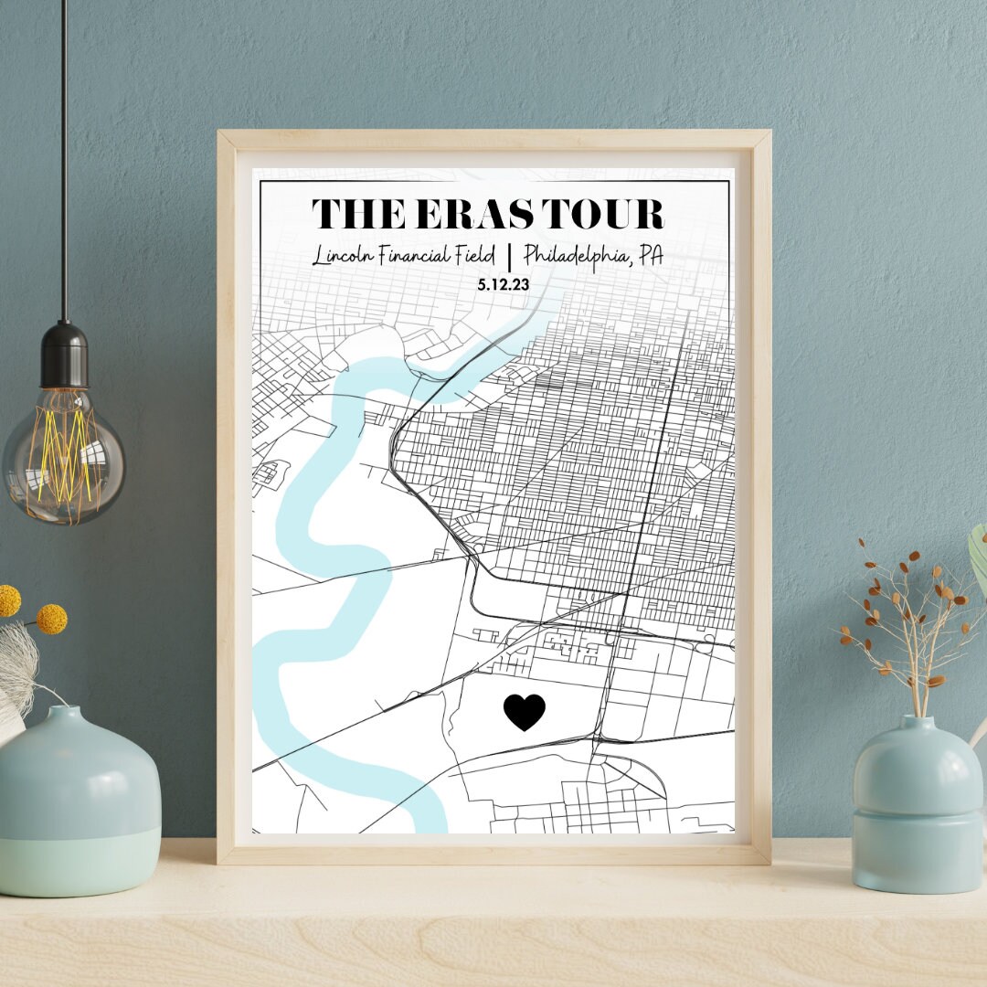 CUSTOM ERAS TOUR Map | Framed Map | Taylor Swift Eras Tour | Taylor ...