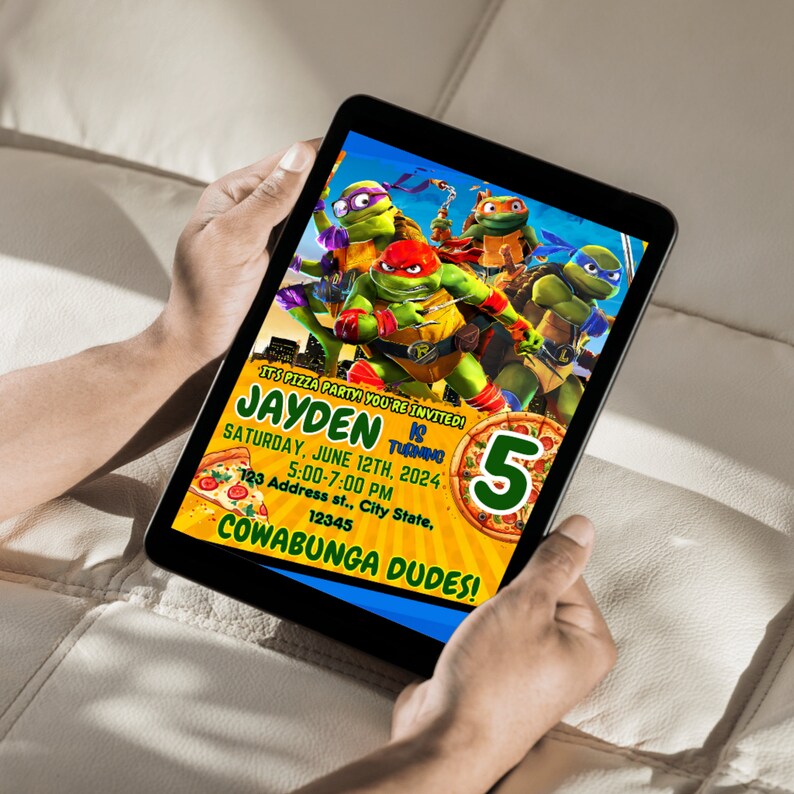 TMNT Invitation Card Editable Template, Quick and Easy Editing, Digital ...