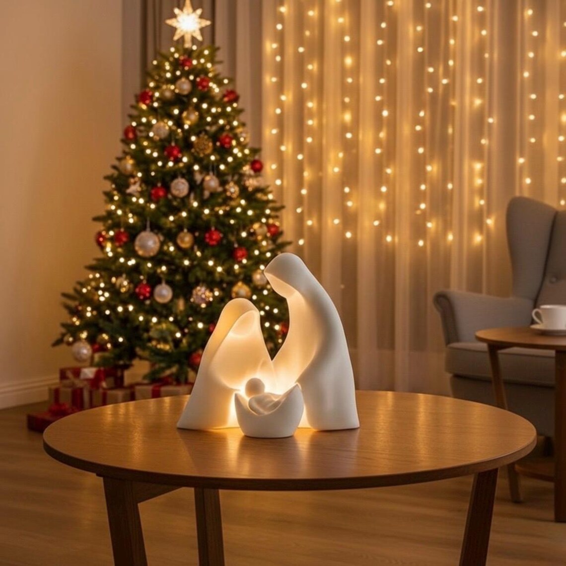 Modern Illuminated Nativity Set, Minimalist Christmas Decor, 3D Printed ...