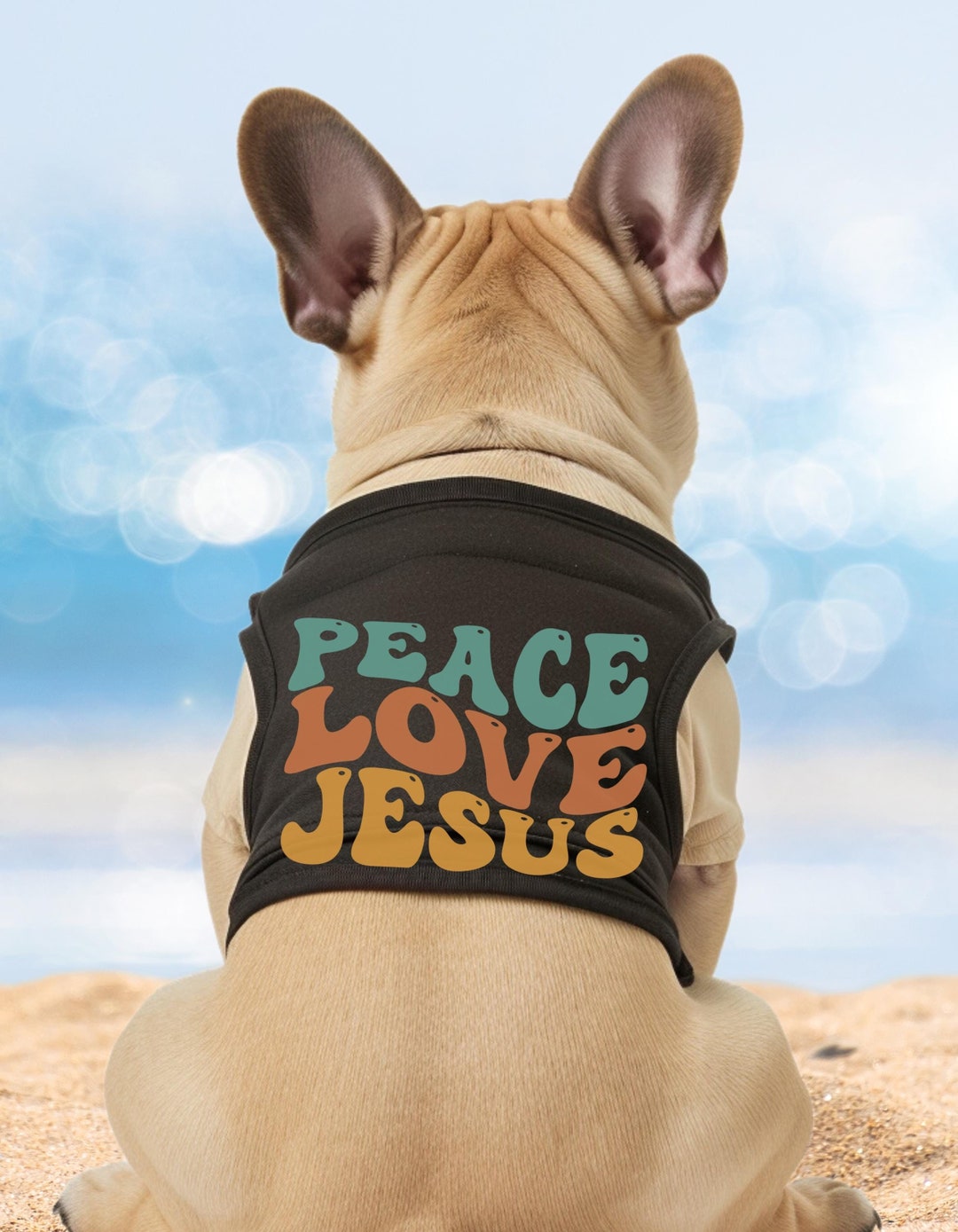 Peace Love Jesus, Peace Love Jesus Pet Tank, Christian Pets Apparel ...