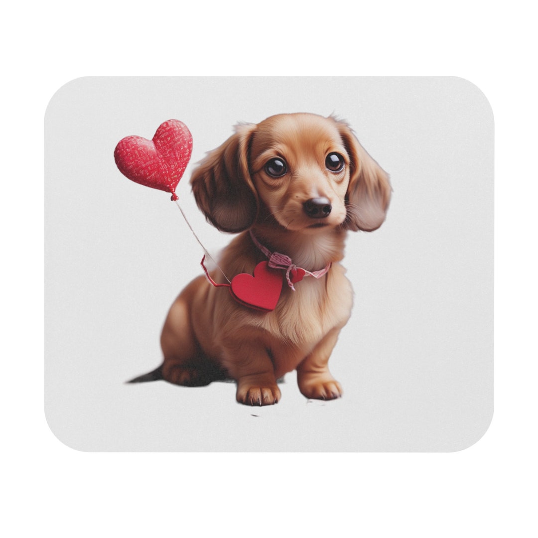 Dachshund Valentine Mouse Pad rectangle, Dachshund Mouse - Etsy