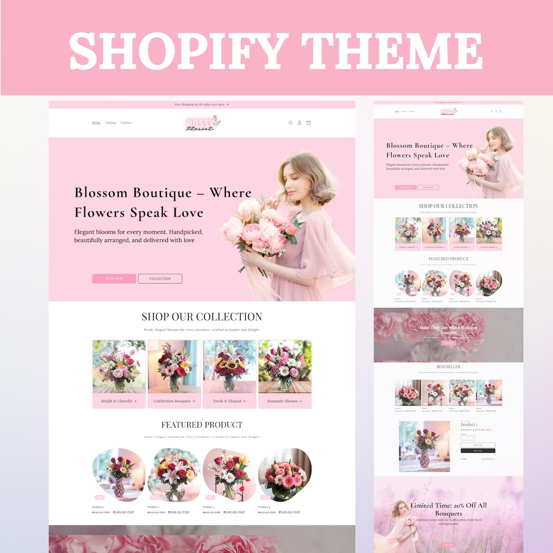 Shopify Theme Florist , Shopify Template Florist , Flower Shop , Flower ...