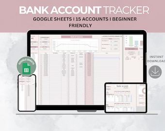 Bank Account, Spreadsheet Tracker, Google Sheets Financial Tracker ...