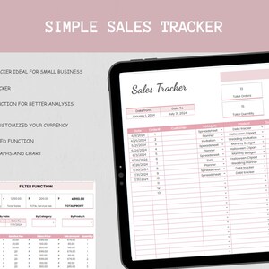 Sales Tracker Dashboard Google Sheets Spreadsheet for Small Business ...