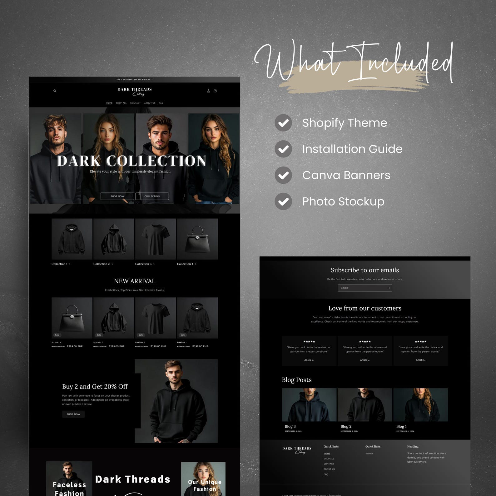 Shopify Theme Clothing, Shopify Website for Boutique, Black Shopify ...