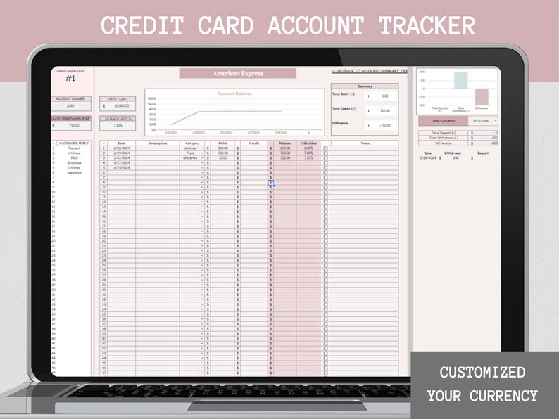 Bank Account Tracker, Google Sheets Financial Tracker, Savings Planner ...