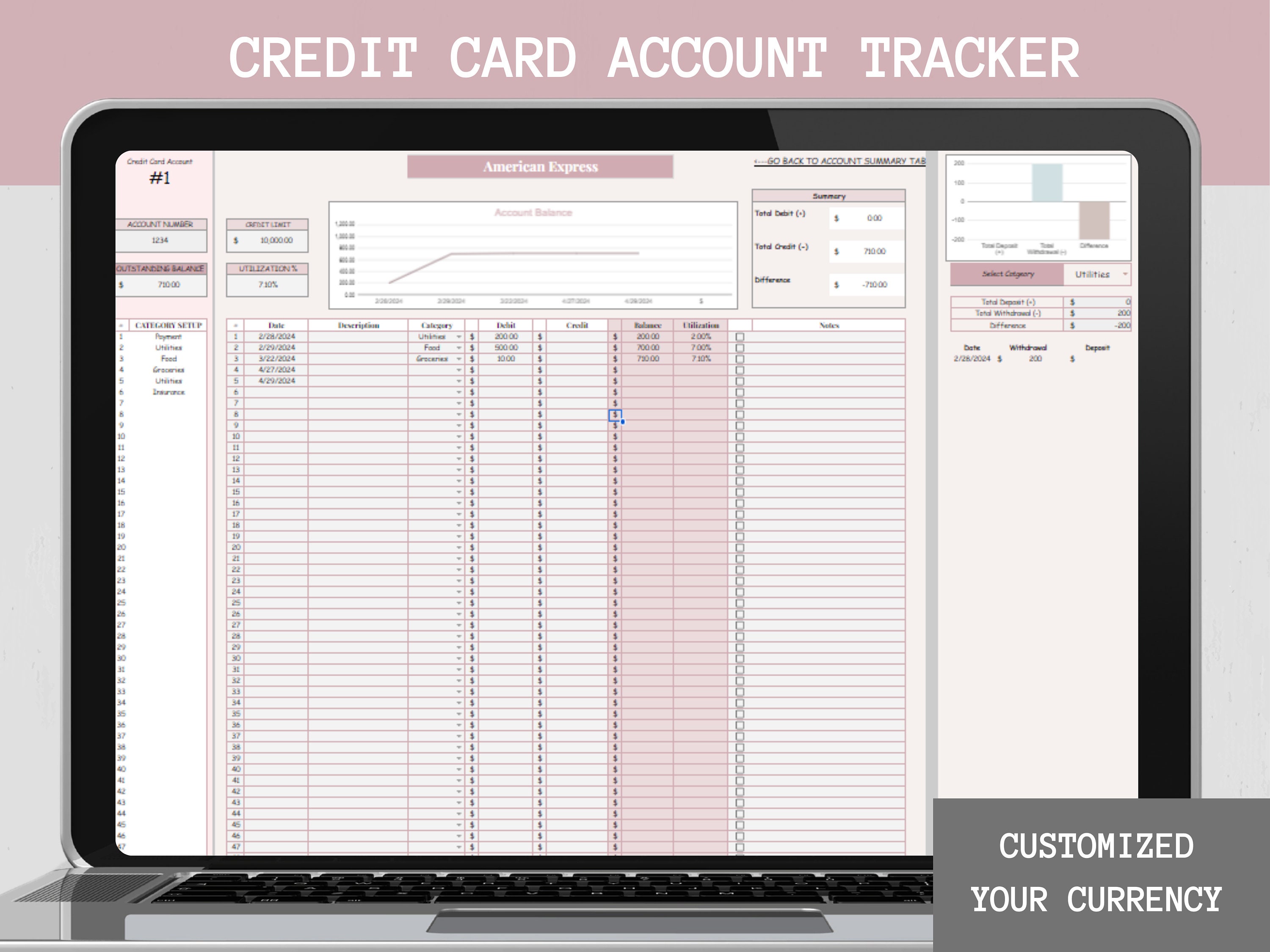 Bank Account Tracker, Google Sheets Financial Tracker, Savings Planner ...