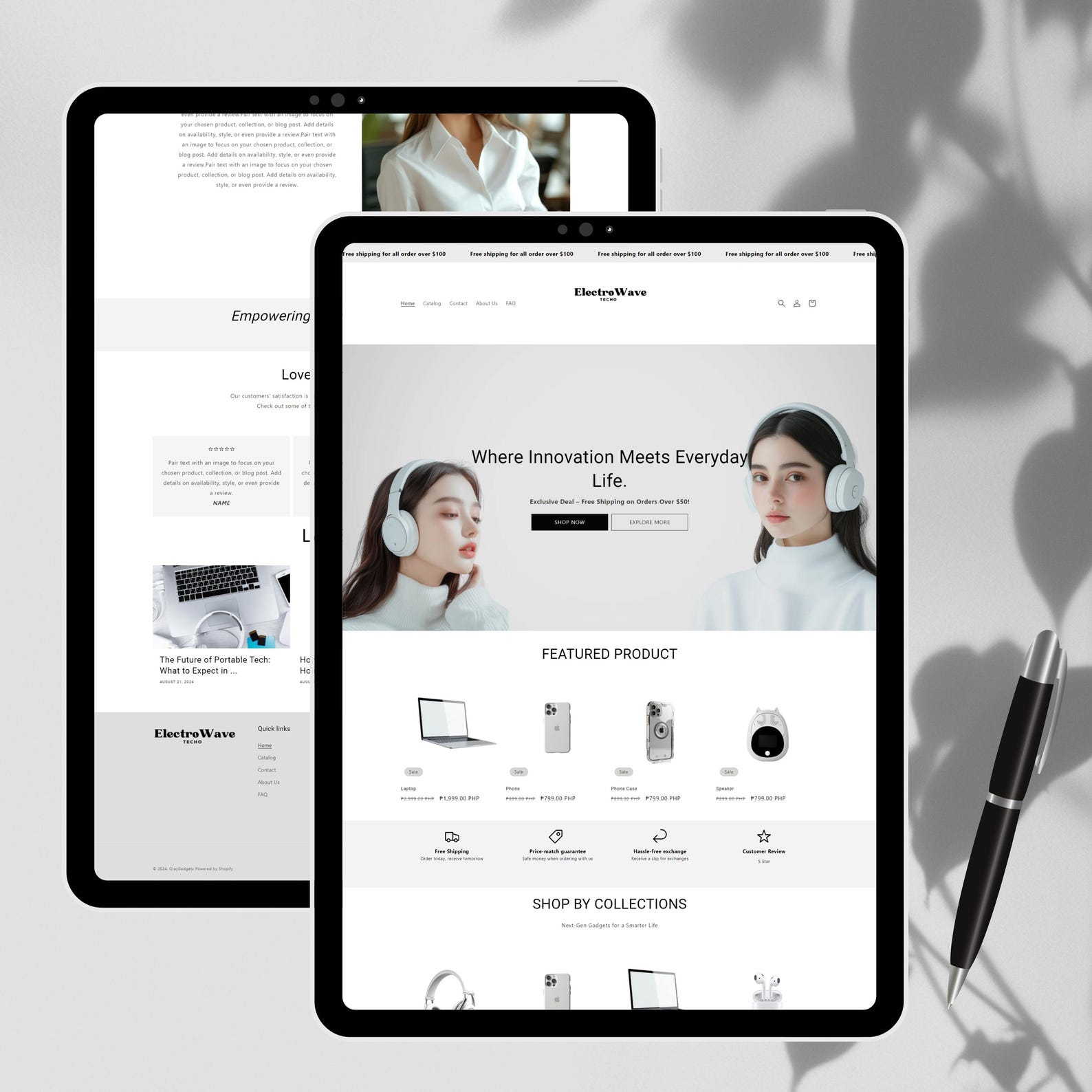 Shopify Theme, Website Template for Electronics, Shopify Template Electronics, Shopify Banner ...