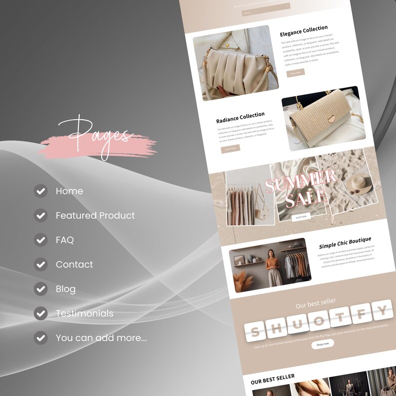 Shopify Theme - Minimalist Website Template for Boutique, Luxury ...