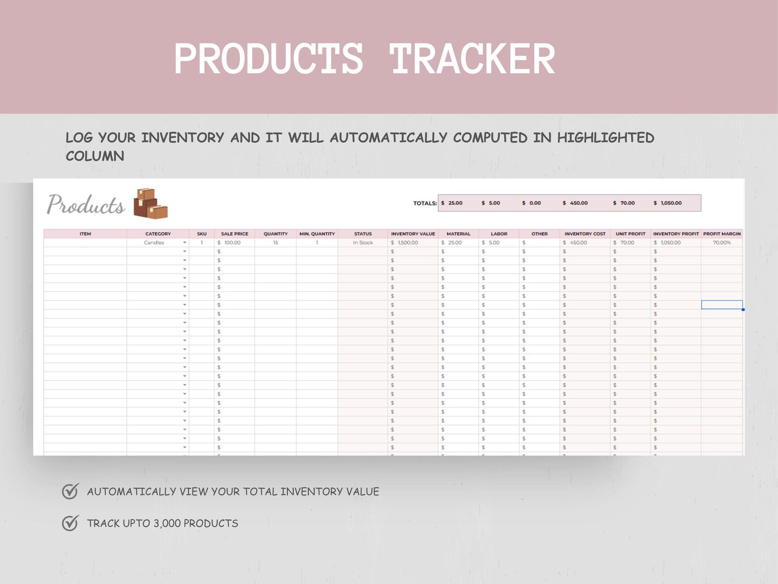 Inventory Tracker, Small Business Google Sheets, Business Inventory ...