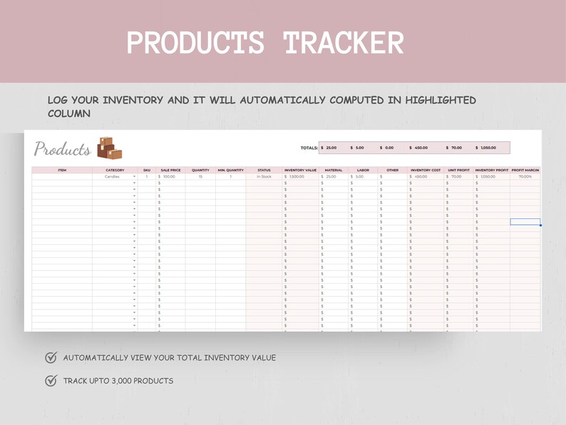 Inventory Tracker, Small Business Google Sheets, Business Inventory Tracker Excel, Inventory ...
