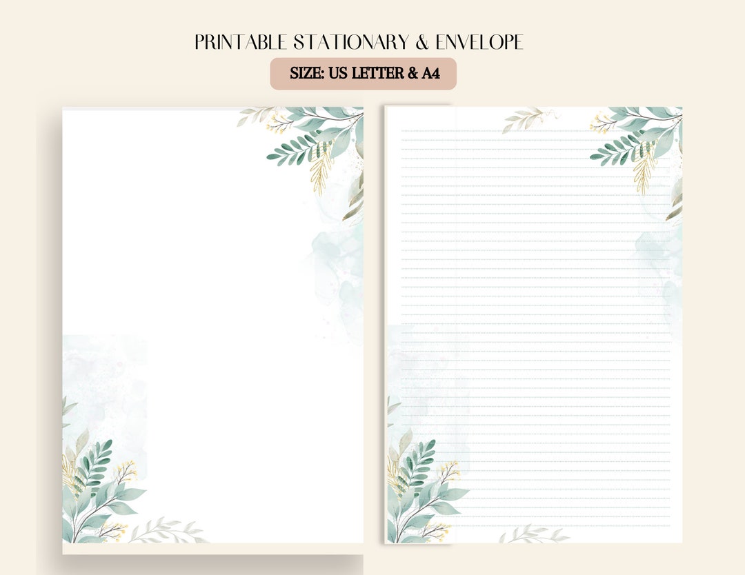 Printable Stationary Collection, Digital Writing Paper Set, Planner ...