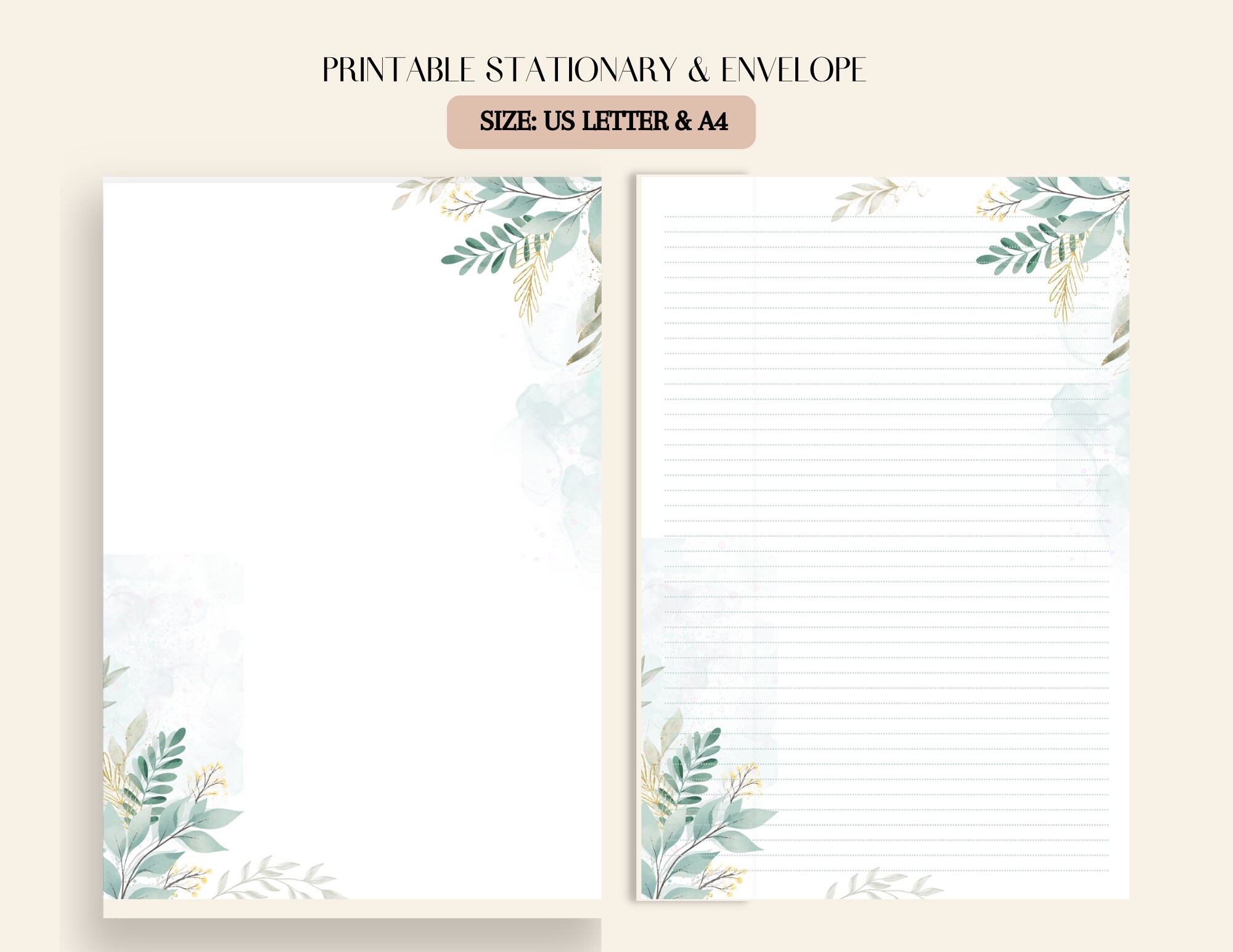 Printable Stationary Collection, Digital Writing Paper Set, Planner ...