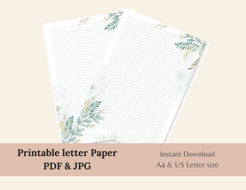 Printable Stationary Collection, Digital Writing Paper Set, Planner ...