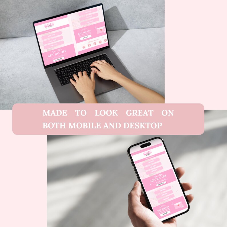Link in Bio Template, Pink Landing Page, Canva Link in Bio, Instagram ...