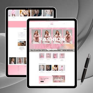 Shopify Theme, Shopify Website for Boutique, Pink Shopify Templates ...