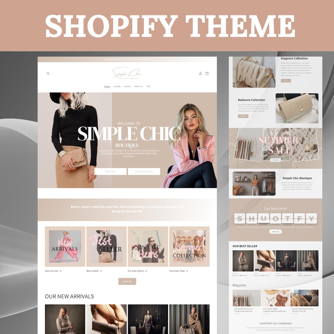 Shopify Theme - Minimalist Website Template for Boutique, Luxury ...