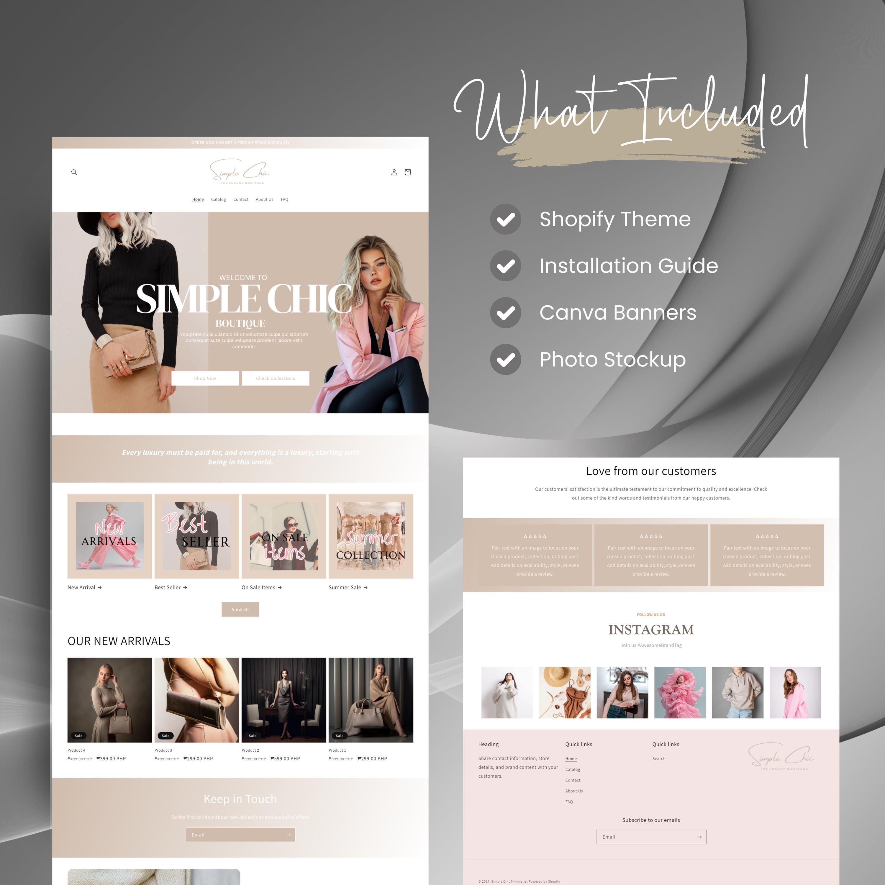 Shopify Theme - Minimalist Website Template for Boutique, Luxury ...