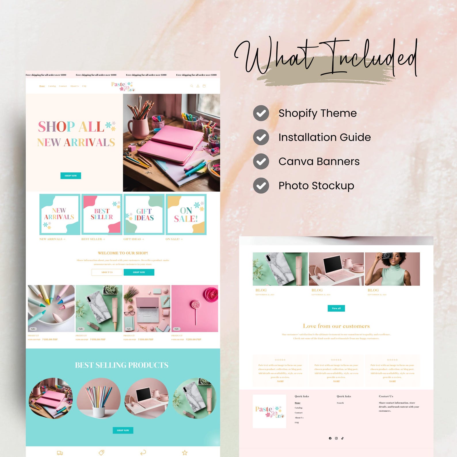 Shopify Theme, Shopify Website for Boutique, Pastel Shopify Templates ...