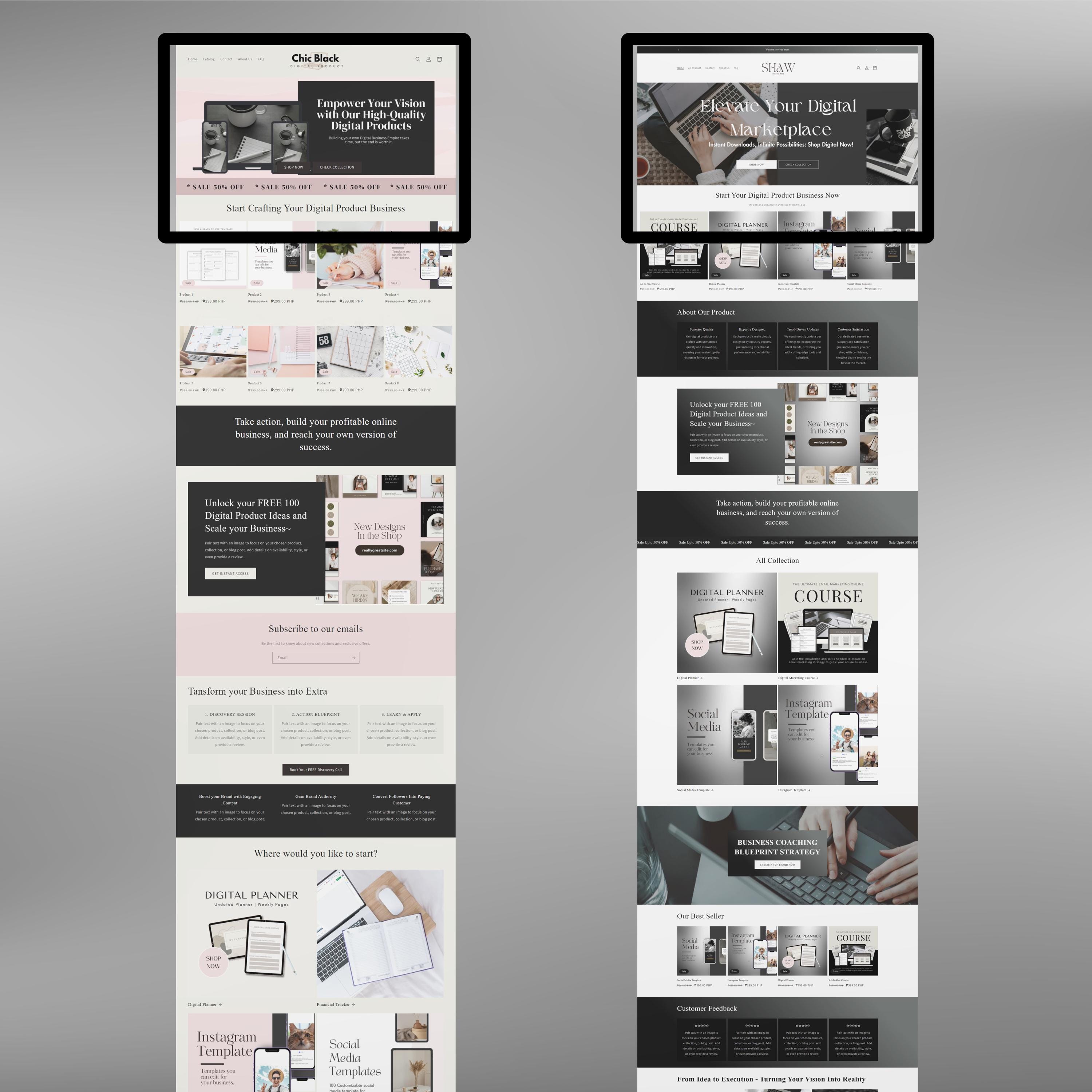 PLR Website Template, Shopify Theme, Shopify Template, Ecommerce ...