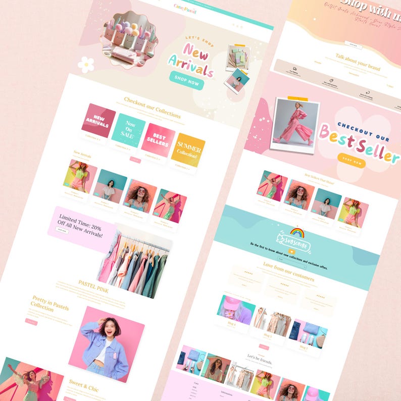 Shopify Theme, Shopify Website for Boutique, Pink Shopify Templates ...