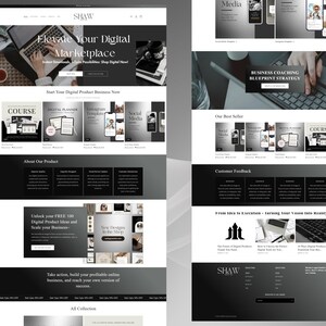 Black Shopify Theme, Website Template for Digital Products, Website ...
