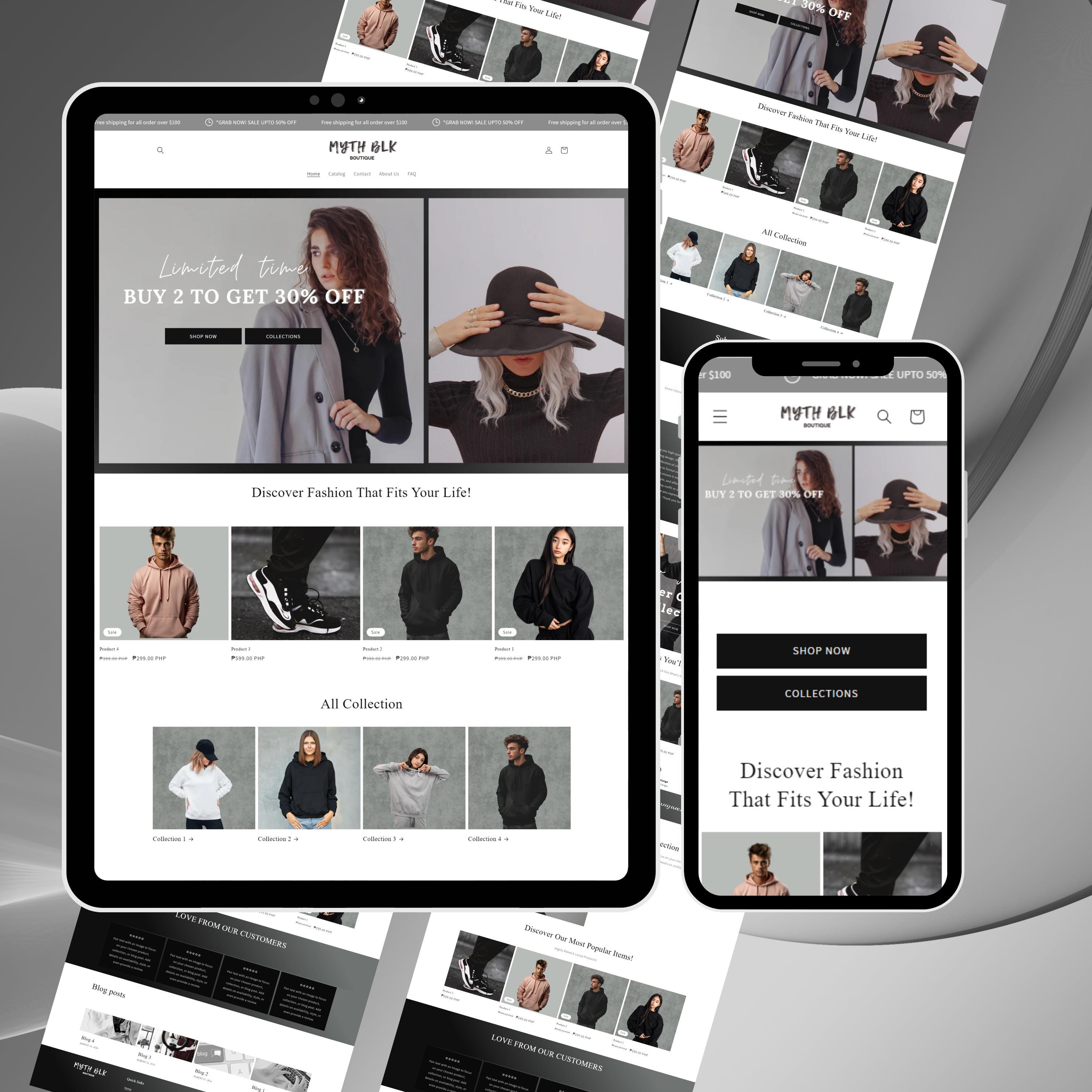 Shopify Theme, Shopify Templates for Boutique, Black Shopify Templates ...