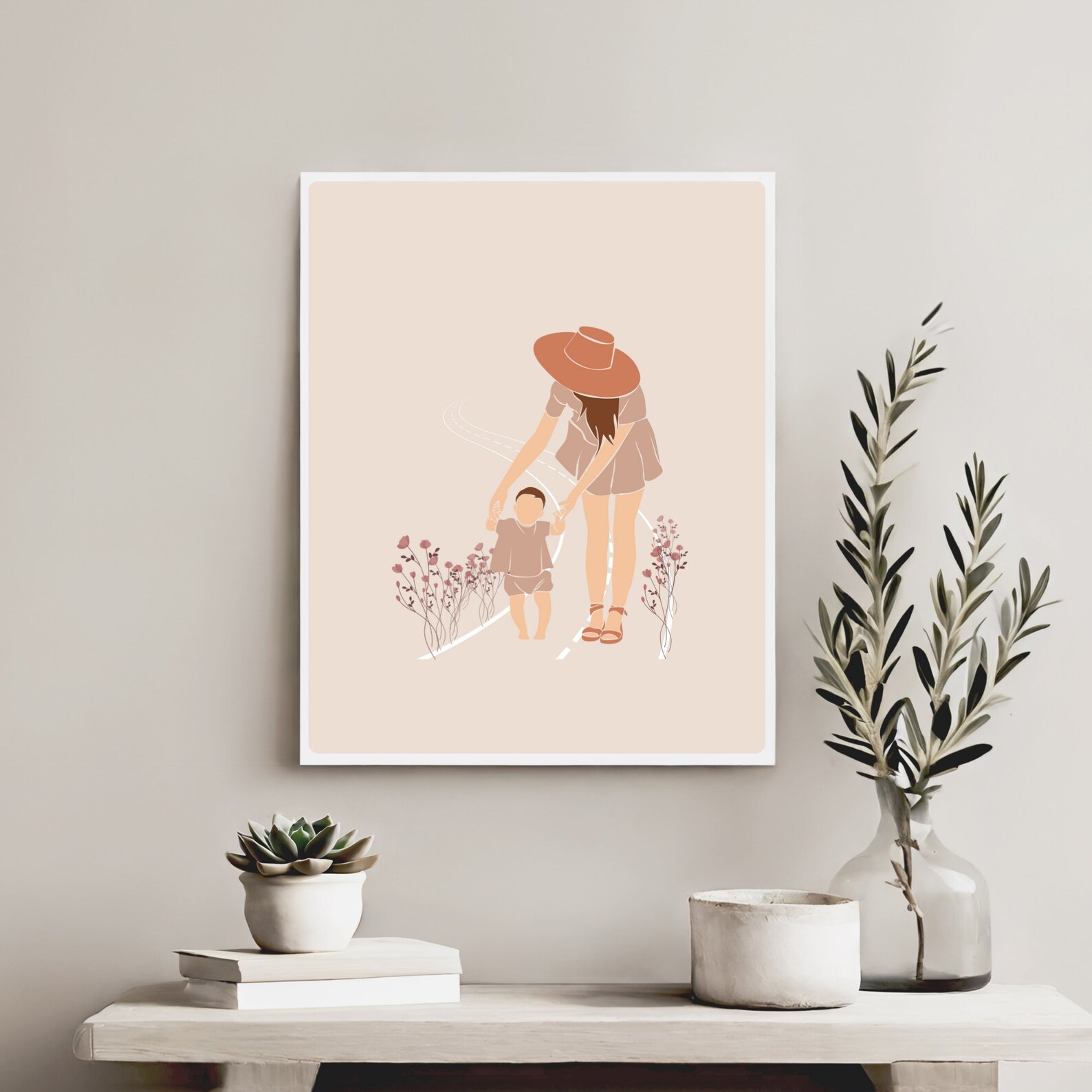 Mother's Day Gift Wall Art Printable, Mum Daughter Home Decor Sign ...