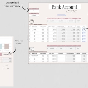 Bank Account Tracker, Google Sheets Financial Tracker, Savings Planner ...