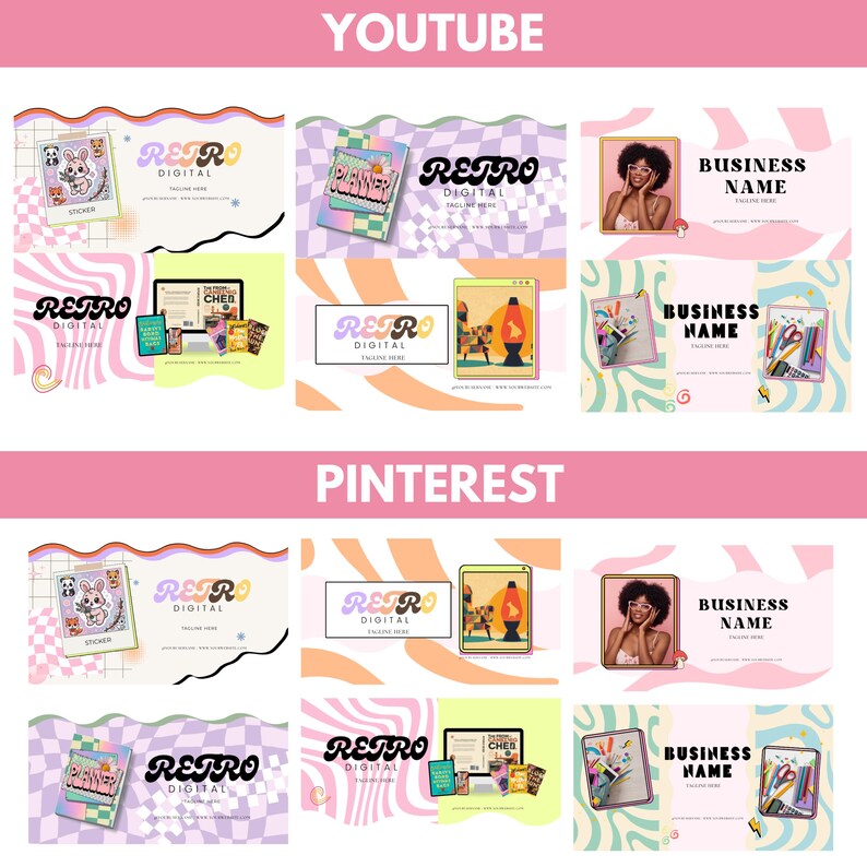 Retro Digital Social Media Banner Template Canva Editable, Facebook ...