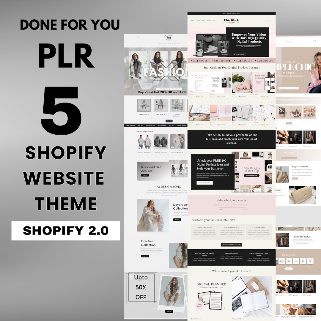PLR Website Template, Shopify Theme, Shopify Template, Ecommerce ...