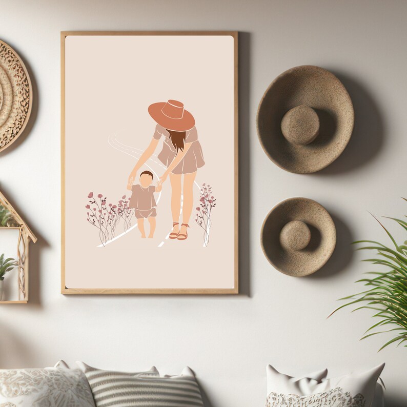 Mother's Day Gift Wall Art Printable, Mum Daughter Home Decor Sign ...