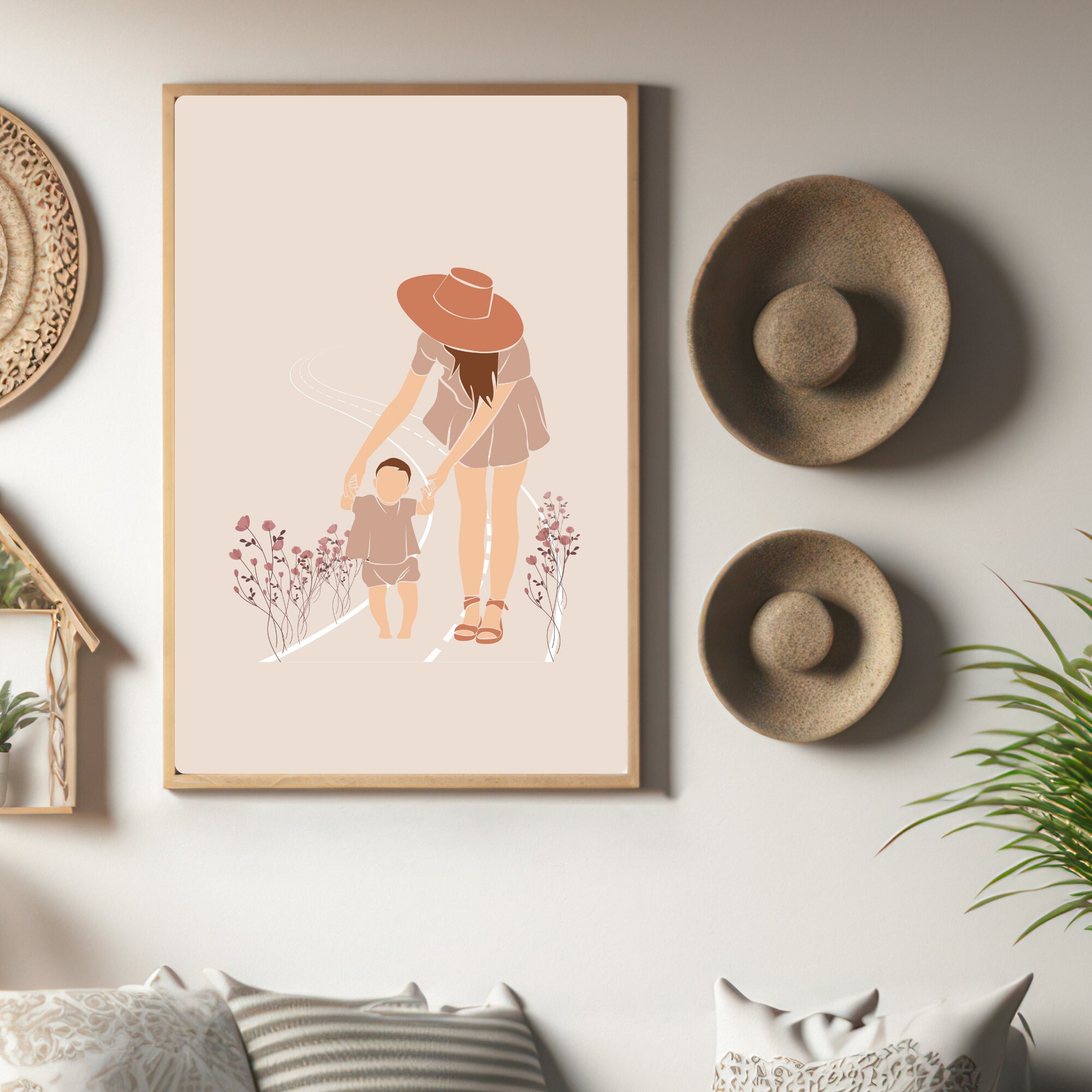 Mother's Day Gift Wall Art Printable, Mum Daughter Home Decor Sign ...