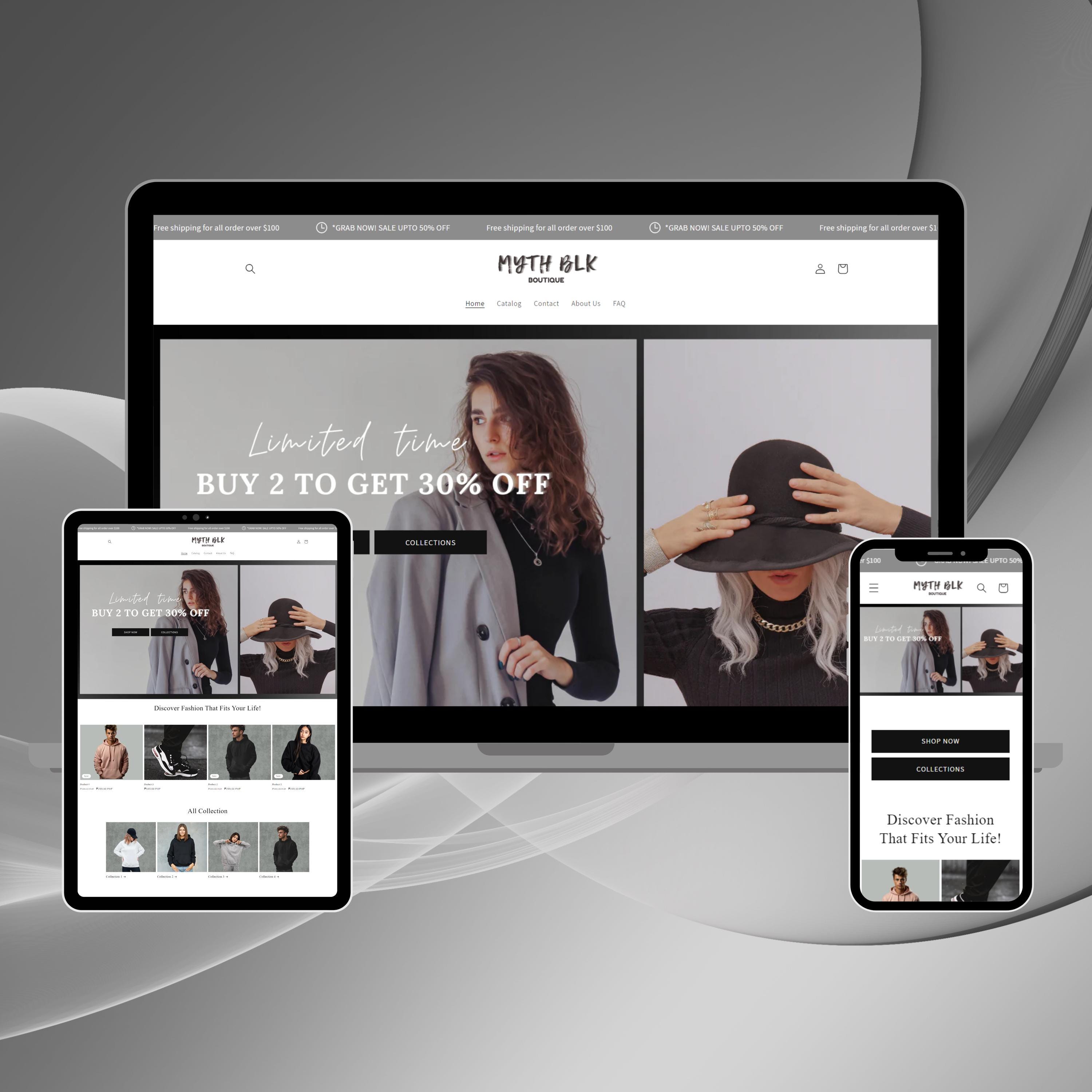 Shopify Theme, Shopify Templates for Boutique, Black Shopify Templates ...