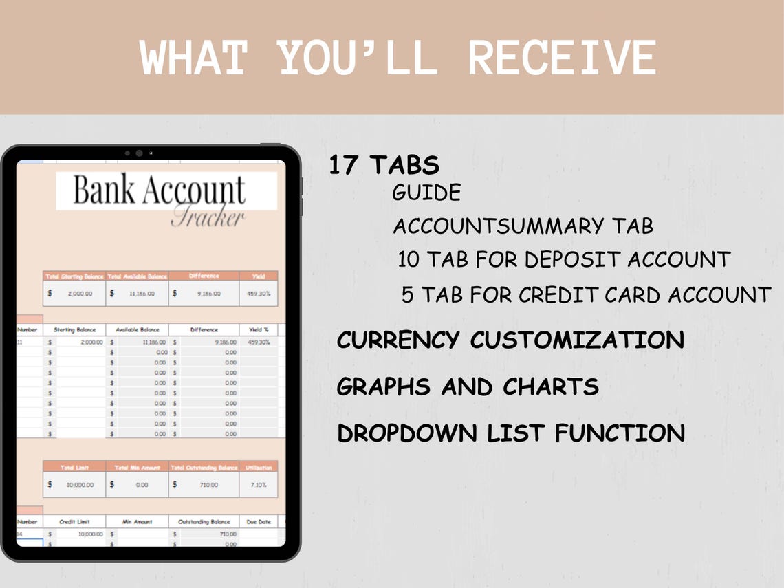Bank Account, Spreadsheet Tracker, Google Sheets Financial Tracker ...