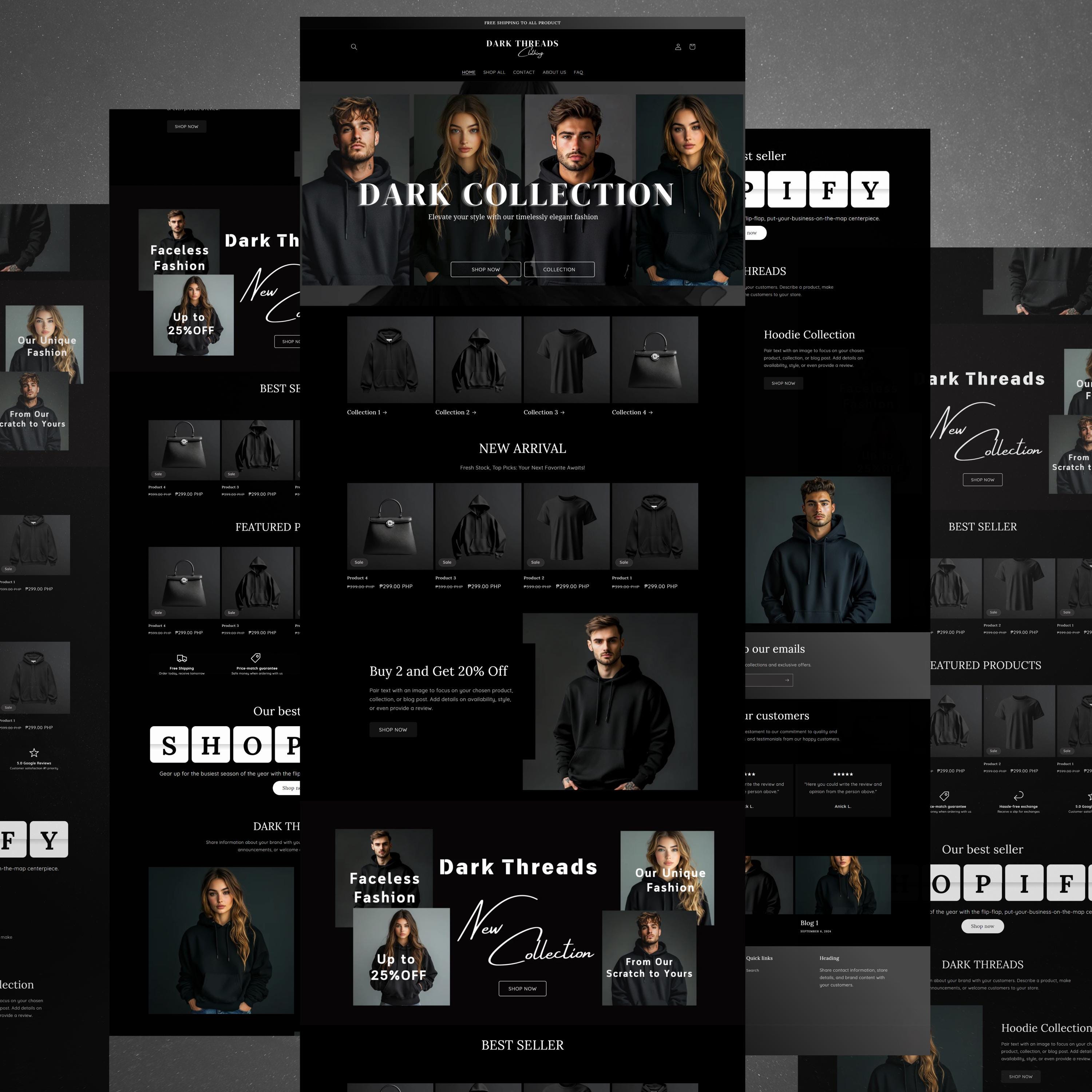 Shopify Theme Clothing, Shopify Website for Boutique, Black Shopify ...