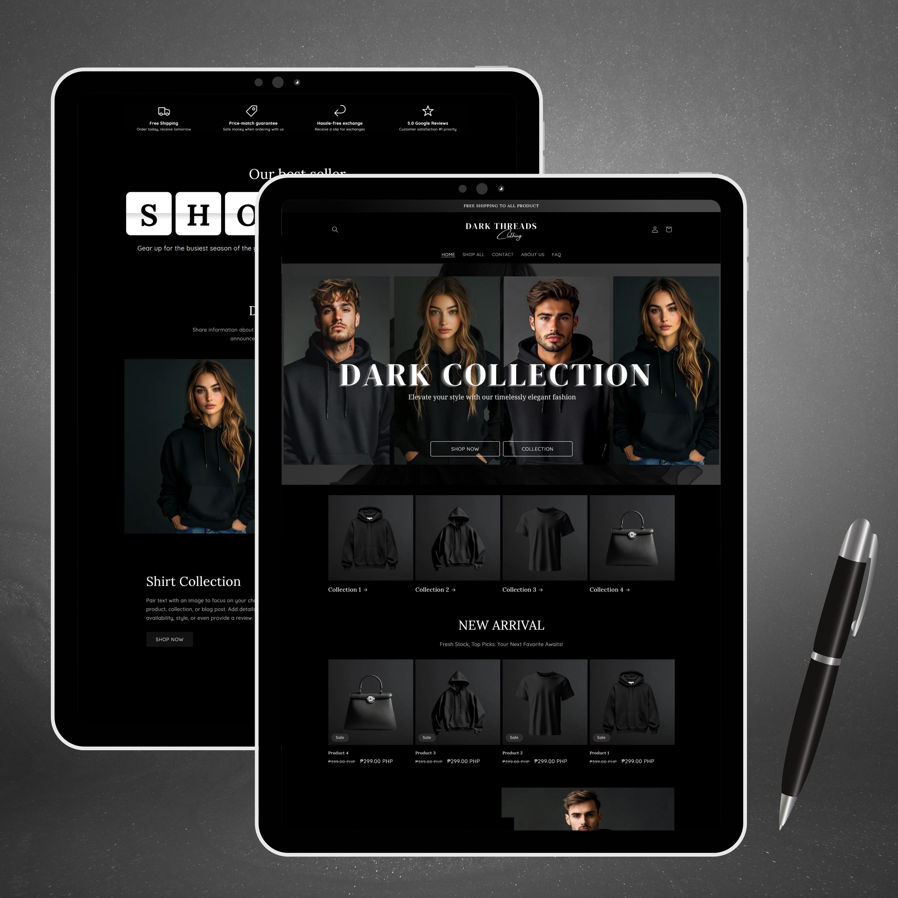 Shopify Theme Clothing, Shopify Website for Boutique, Black Shopify ...