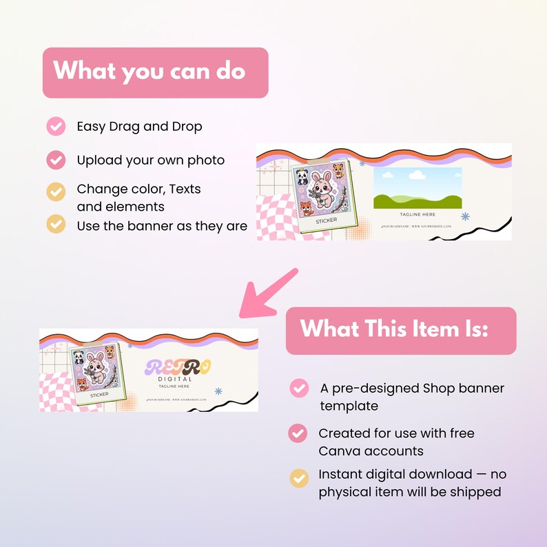Retro Digital Social Media Banner Template Canva Editable, Facebook ...